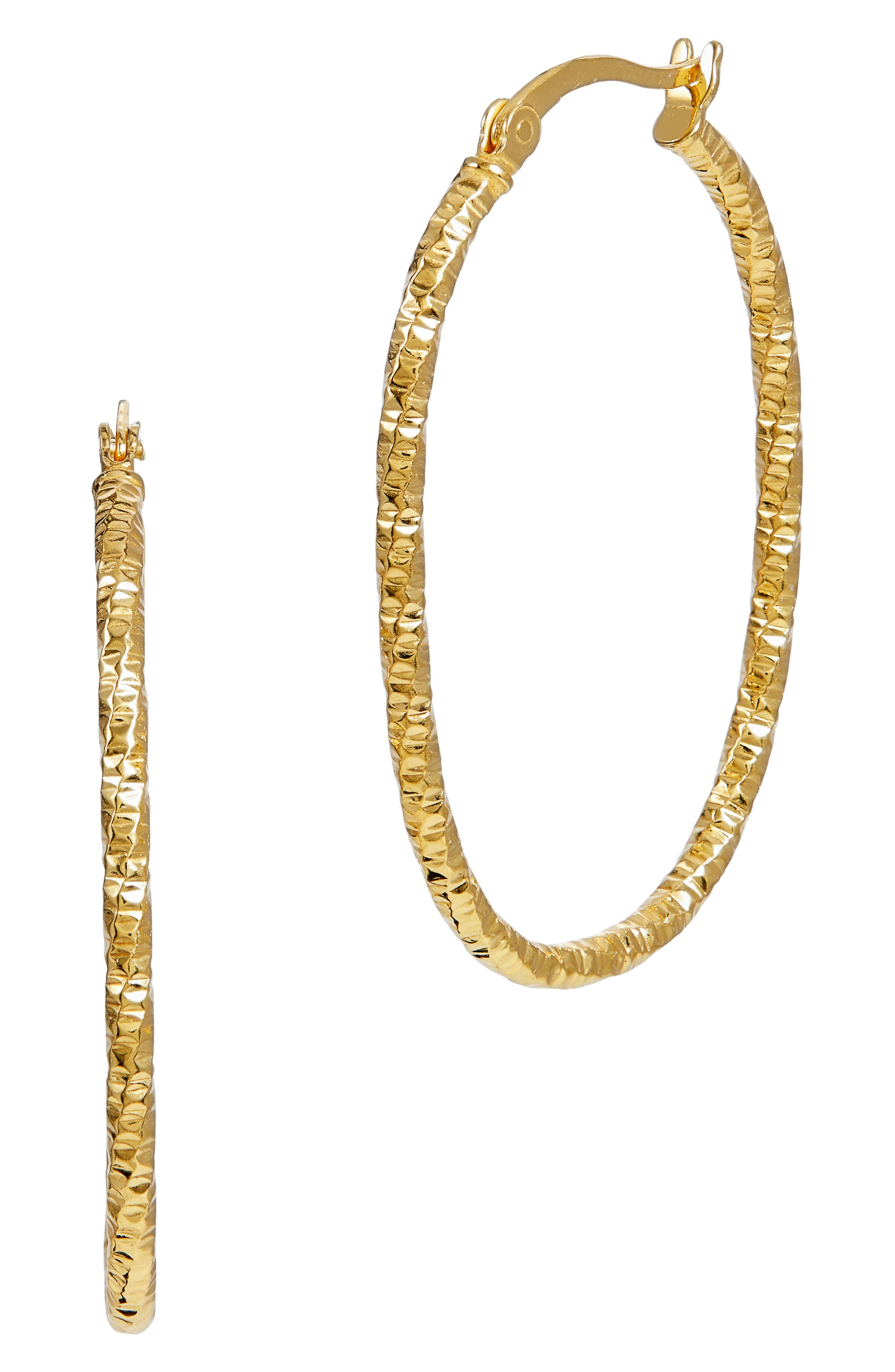 SAVVY CIE JEWELS Diamond-Cut Oval Hoop Earrings | Nordstromrack