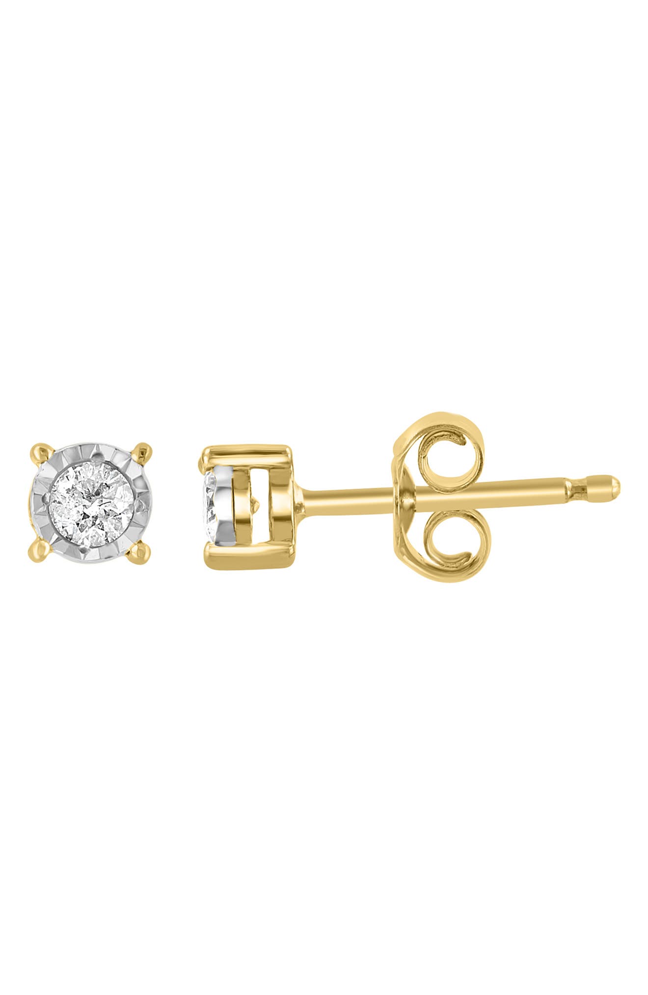 EFFY Gold Plated Sterling Silver Diamond Stud Earrings - 0.20 ctw ...