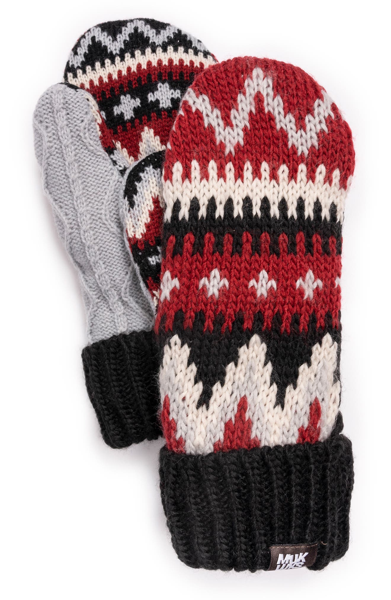MUK LUKS Cable Knit Cuff Mittens | Nordstromrack