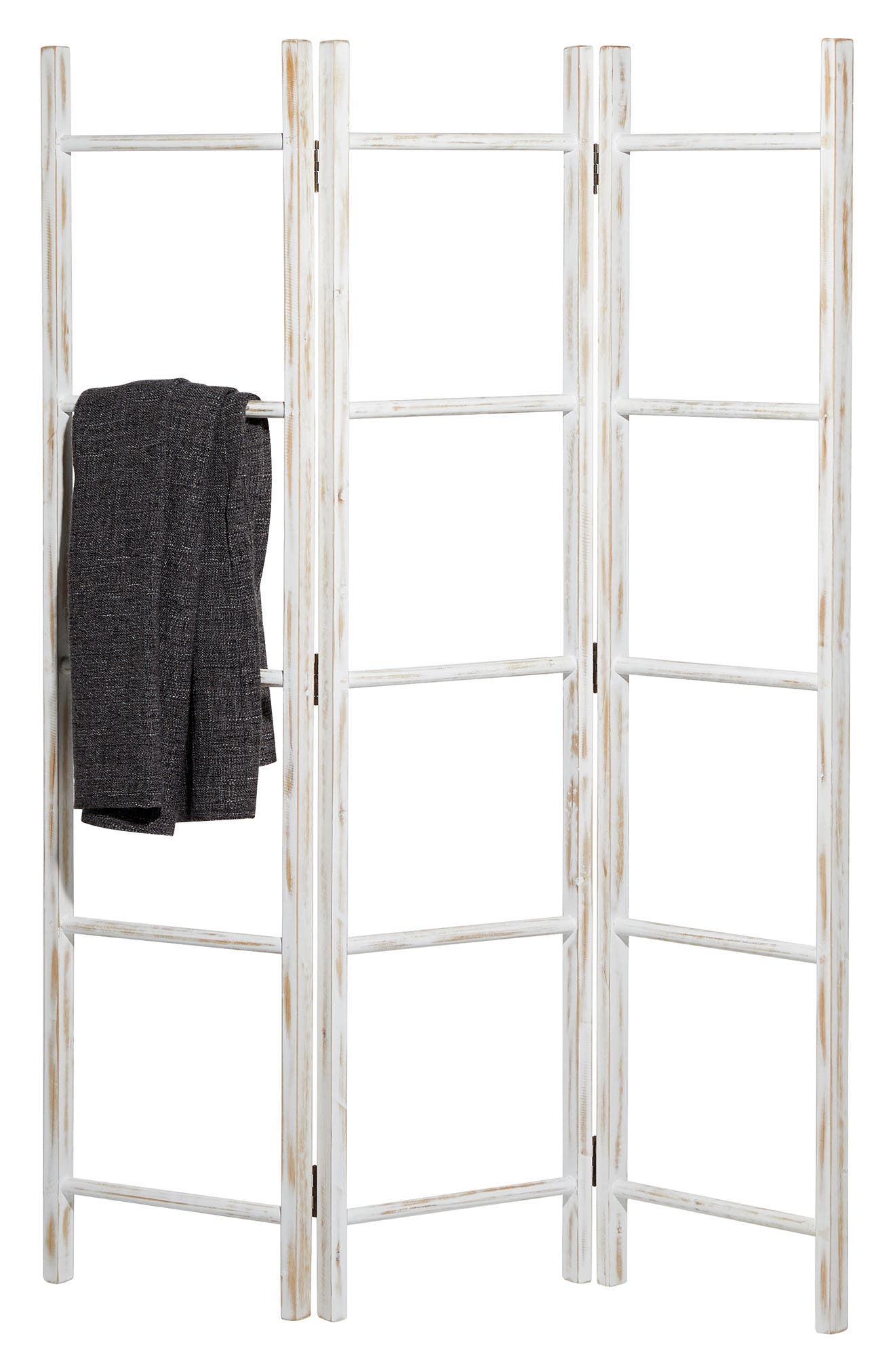 GINGER BIRCH STUDIO White Wood 15 Rack Ladder with 3 Panels | Nordstromrack