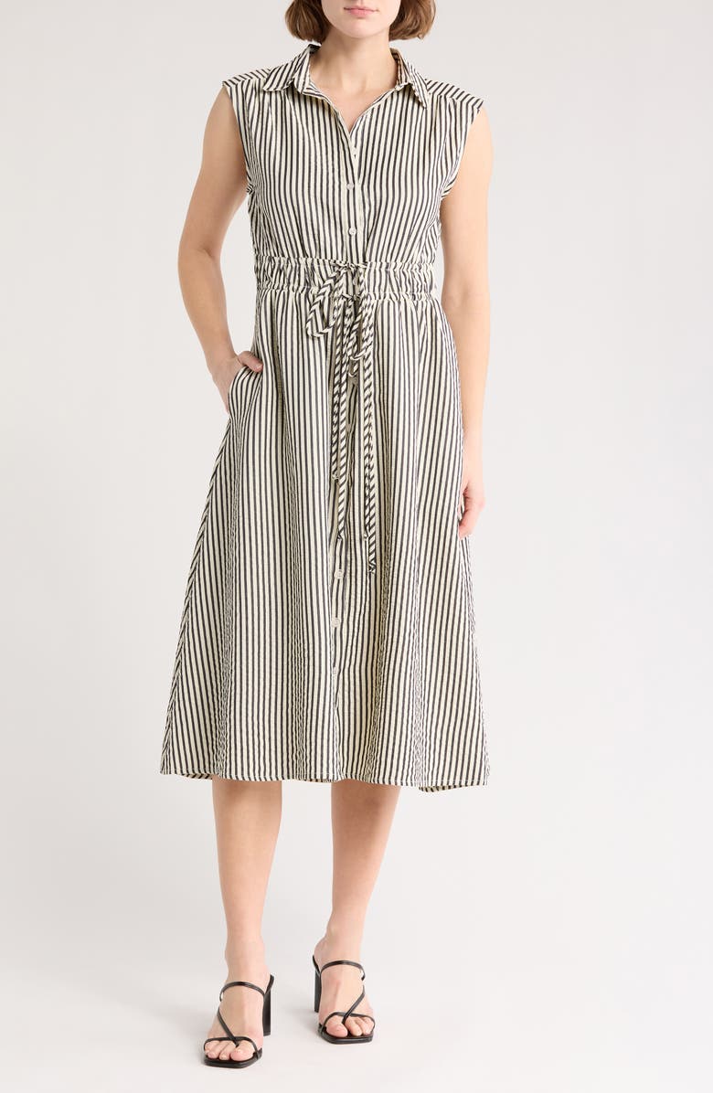 STITCHDROP Cape Cod Stripe Sleeveless Midi Shirtdress | Nordstromrack