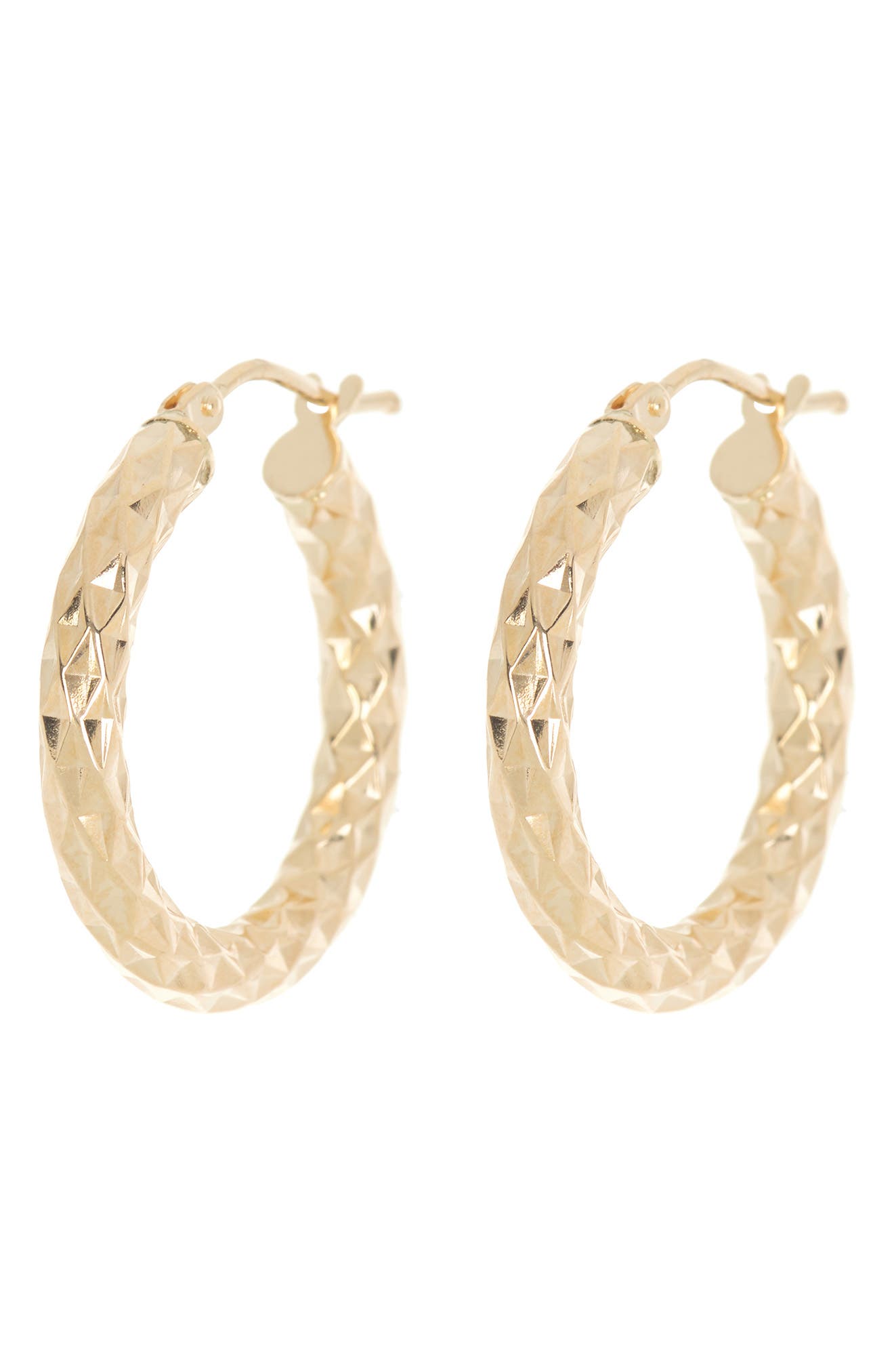 Bony Levy 14K Gold 15mm Textured Hoop Earrings | Nordstromrack