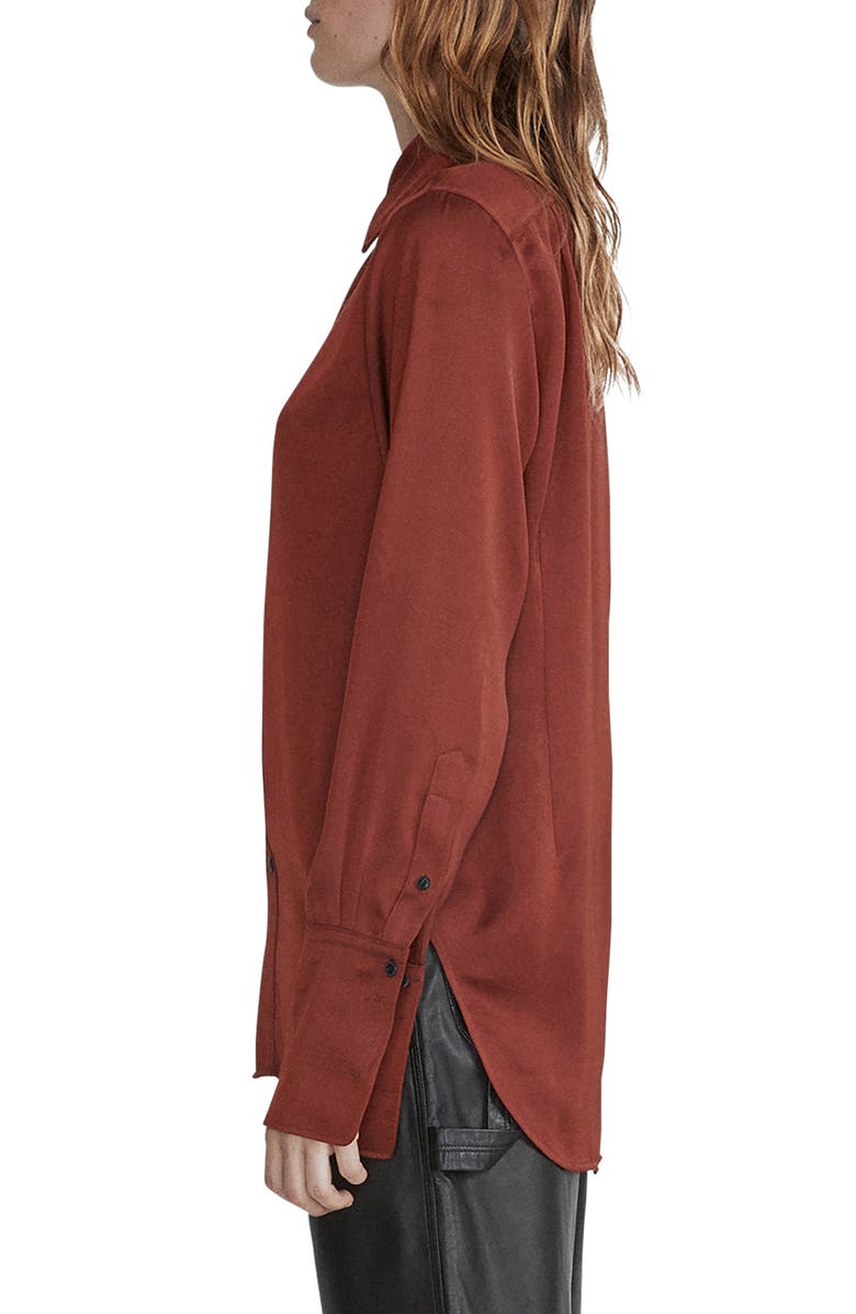 rag & bone Delphine Silk Blend Satin Button-Up Shirt | Nordstromrack