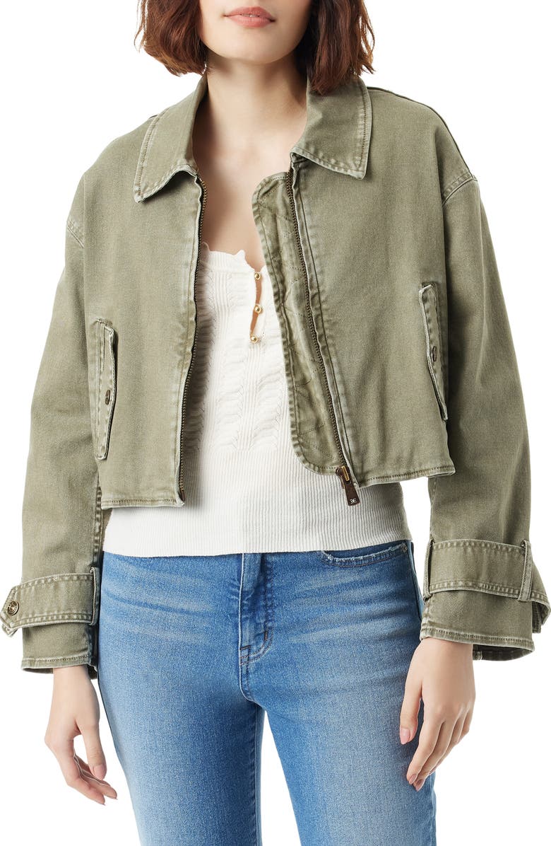 Sam Edelman Mesa Crop Stretch Cotton Moto Jacket | Nordstromrack