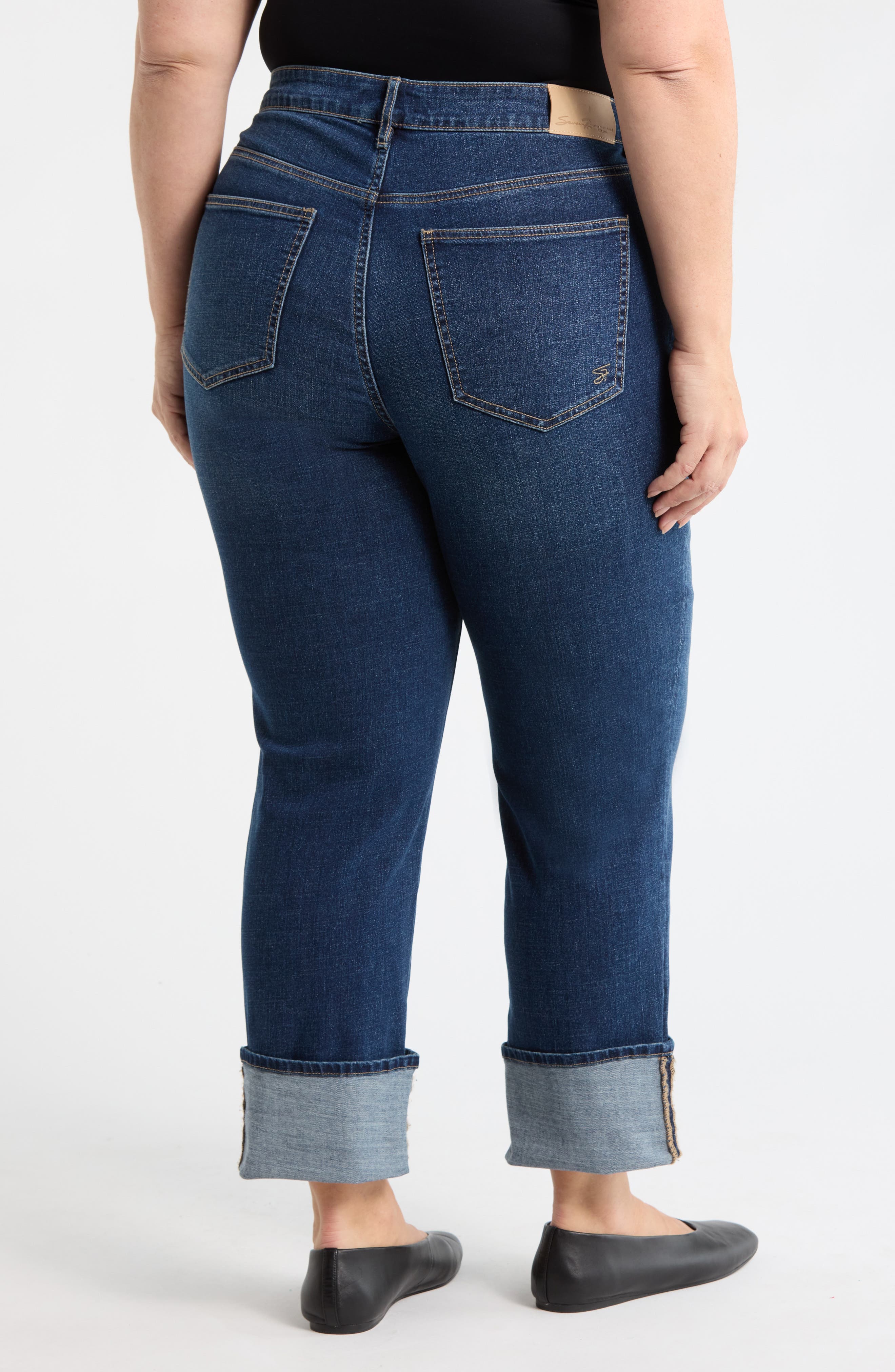 Seven7 High Waist Straight Leg Cuffed Hem Jeans | Nordstromrack
