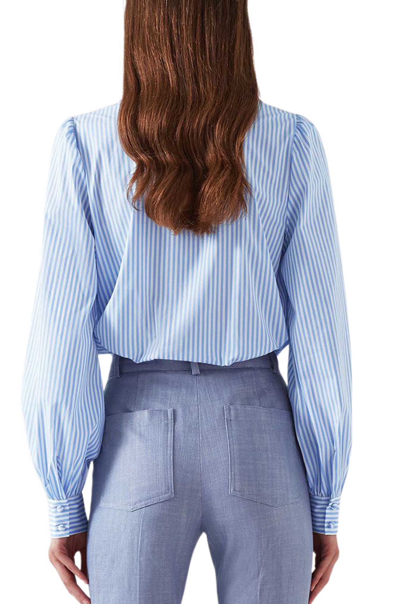 LK Bennett Beecham Stripe Collar Long Sleeve Top | Nordstromrack
