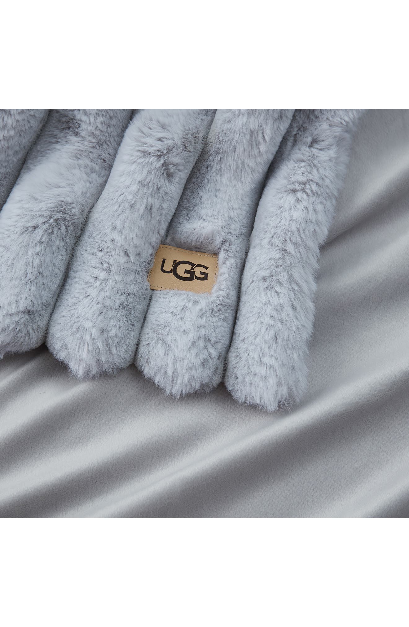 UGG® Channel Quilt Faux Fur Throw Blanket | Nordstrom