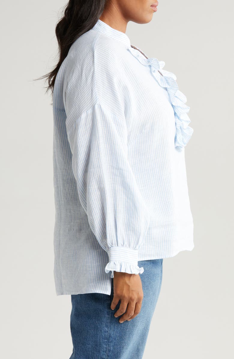 HARSHMAN Cordelia Ruffle Linen Top | Nordstromrack