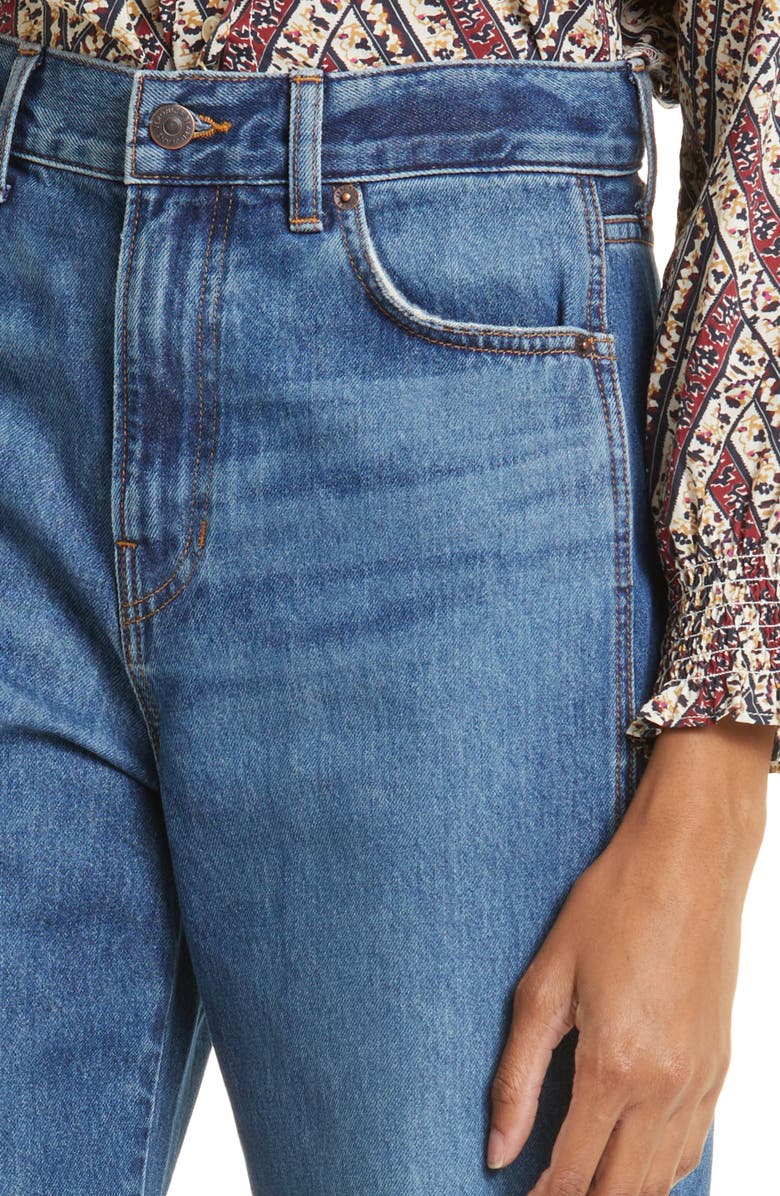 Veronica Beard Taylor Raw Hem High Waist Crop Wide Leg Jeans | Nordstrom
