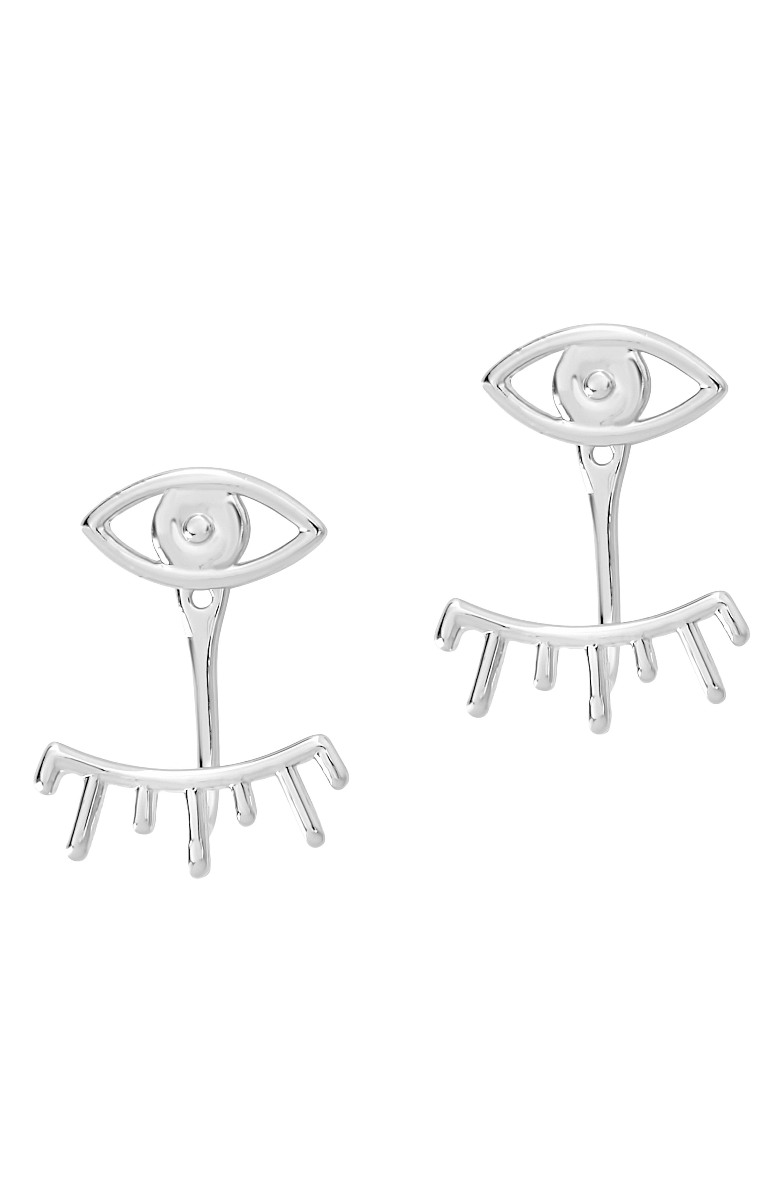 Sterling Forever Evil Eye Ear Jackets | Nordstrom