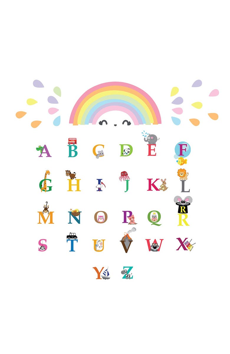 WALPLUS Colorful Rainbows & Animals Alphabet Wall Decor | Nordstromrack