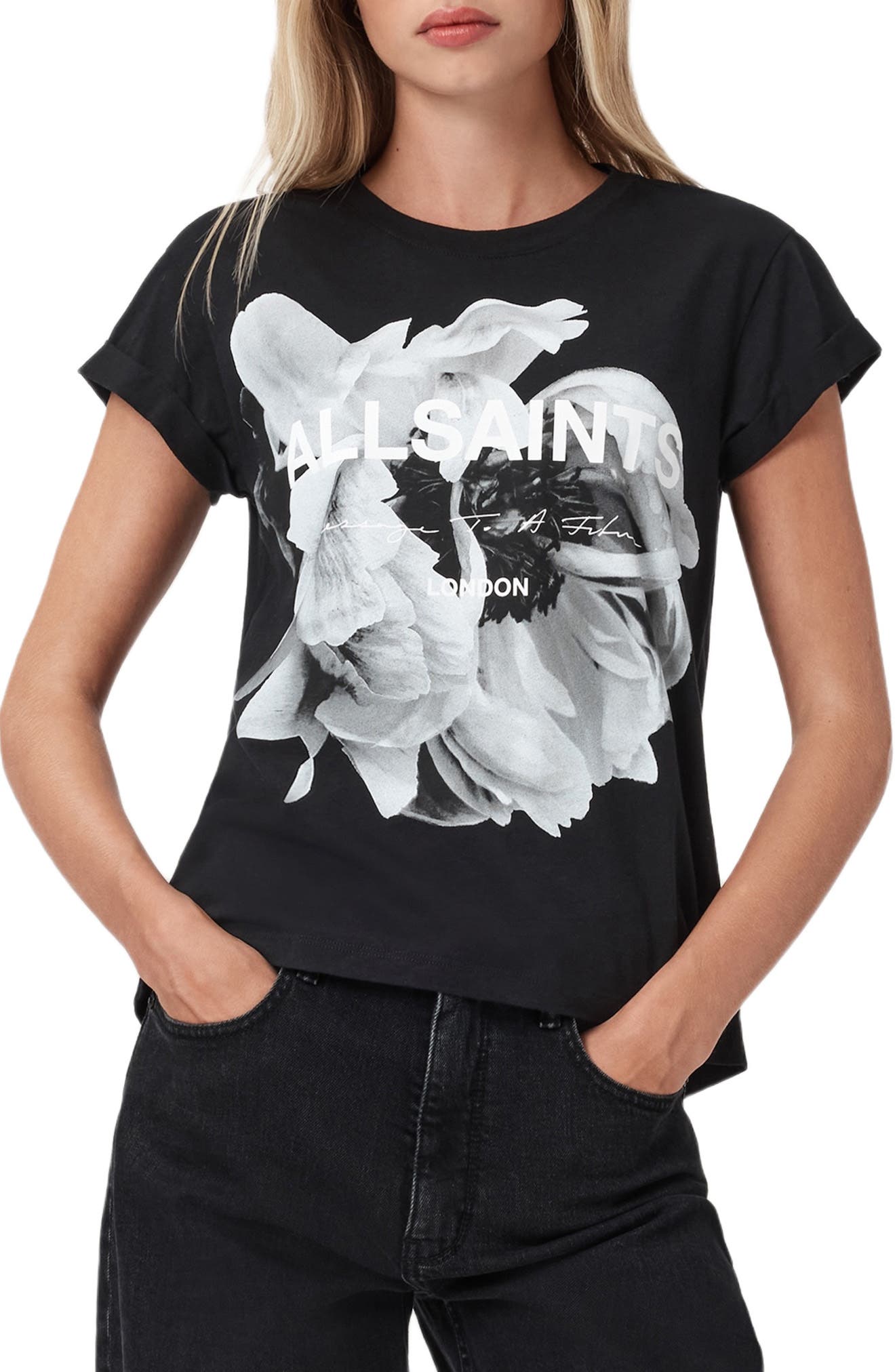 AllSaints Lena Anna Cotton Graphic T-Shirt | Nordstrom