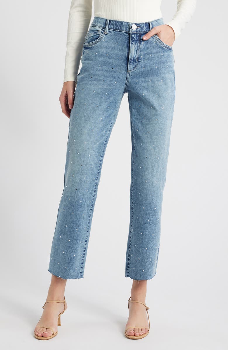 Wit & Wisdom Bennett 'Ab'Solution Skyrise Rhinestone Raw Hem High Waist ...