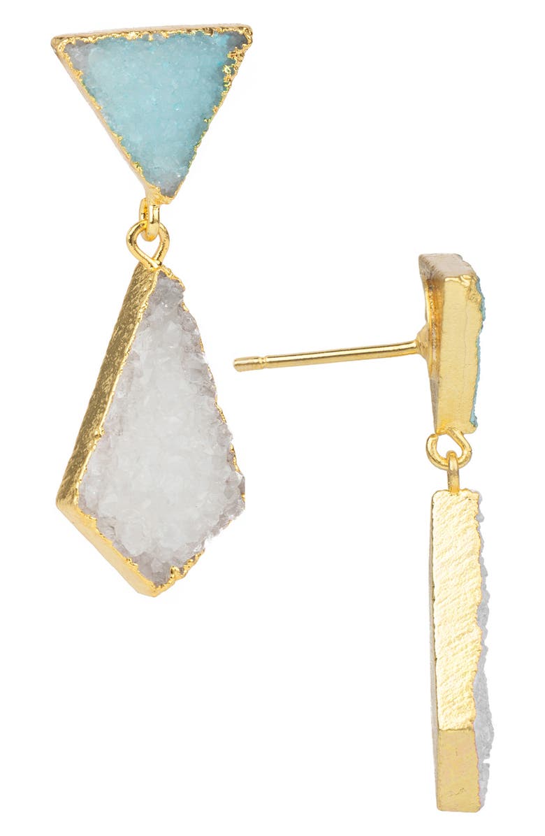 SAACHI Liza Drusy Stone Double Drop Earrings | Nordstromrack