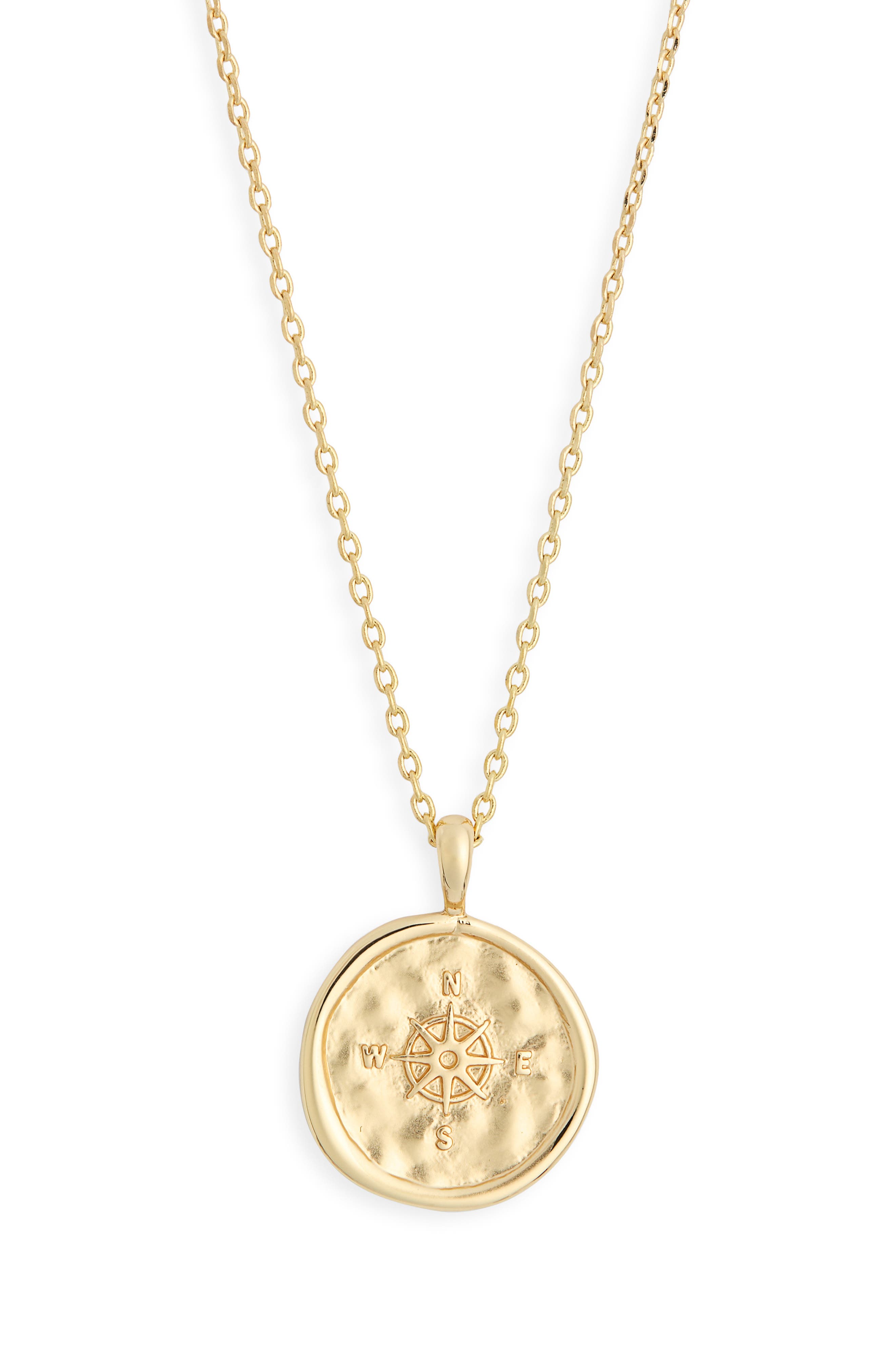 Leith Compass Disc Pendant Necklace | Nordstromrack