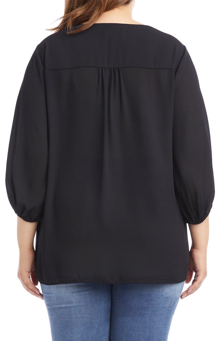 Karen Kane Crossover Blouson Sleeve Crepe Top | Nordstromrack