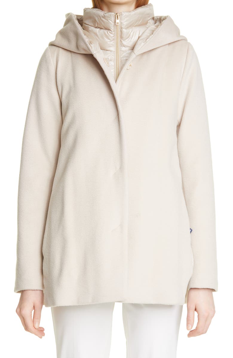 Herno Hooded Swing Coat with Down Bib Insert | Nordstromrack