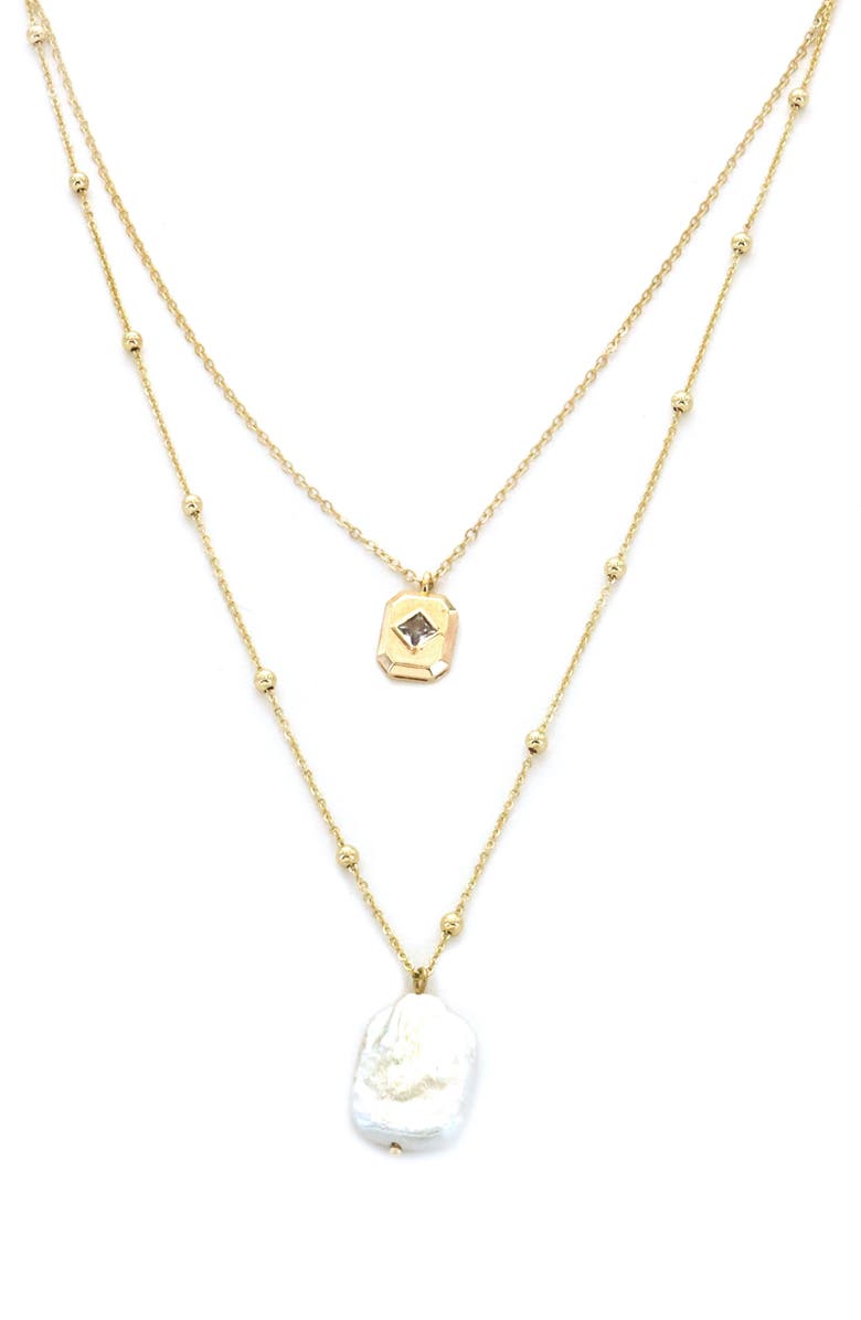 Panacea Crystal & Freshwater Pearl Layered Necklace | Nordstromrack