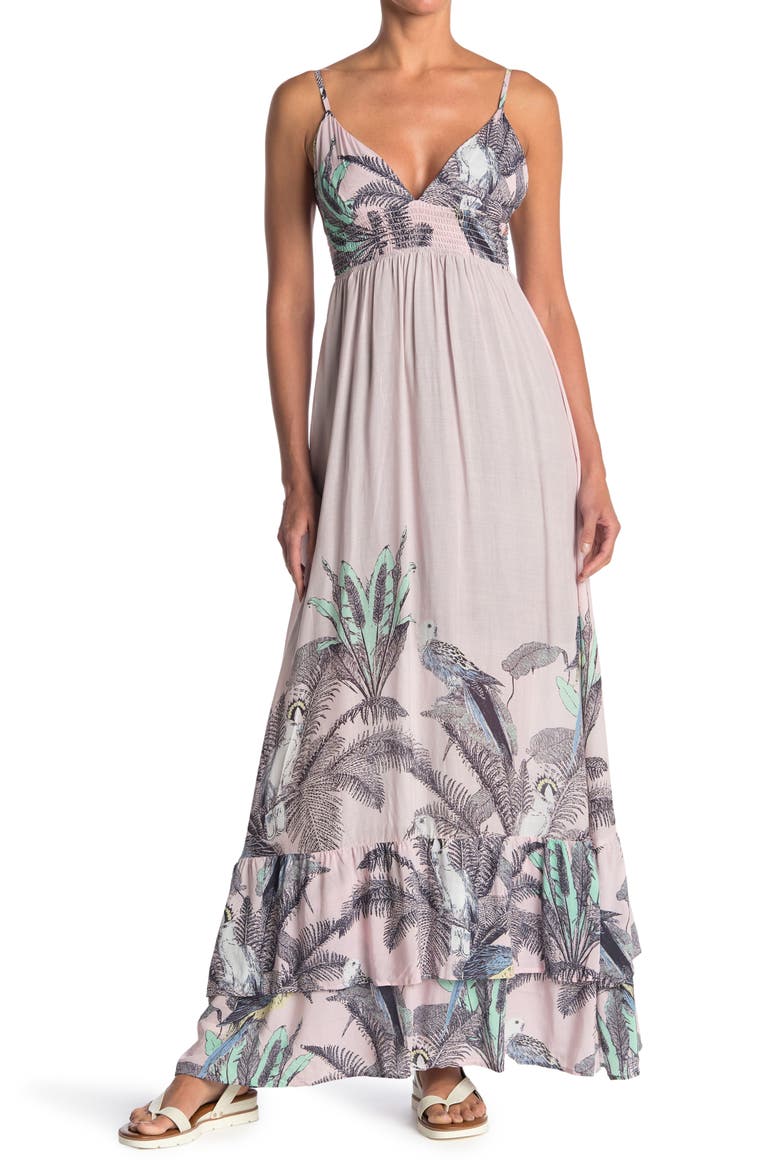 Shooting Star Palm Print Maxi Dress (Women) | Nordstromrack
