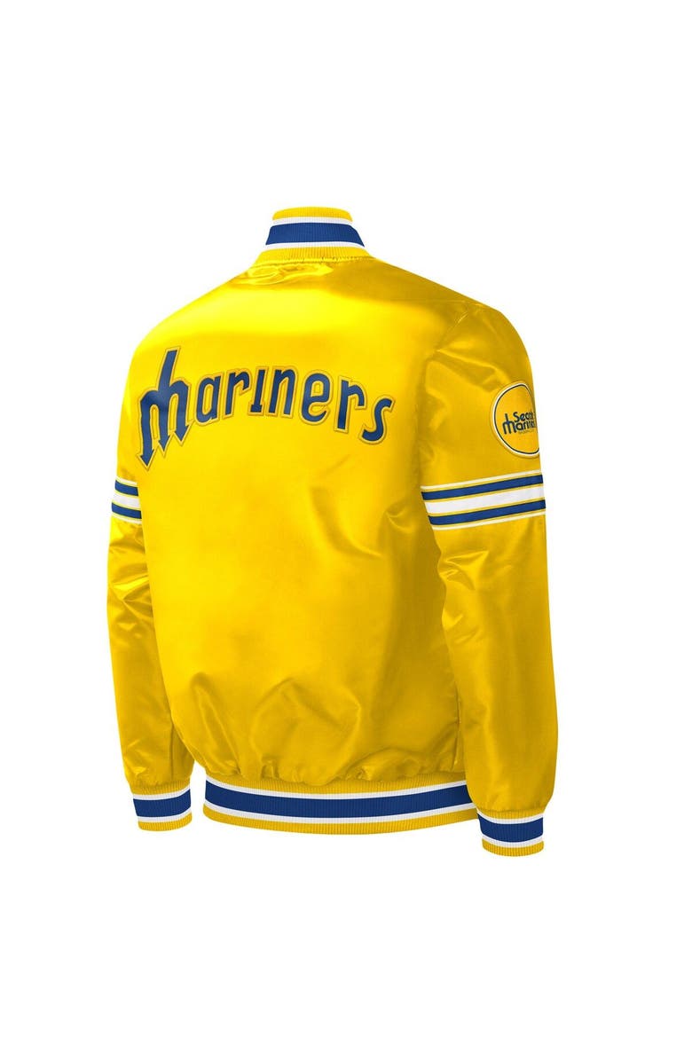 STARTER Men's Starter Yellow Seattle Mariners Slider Satin Full-Snap ...