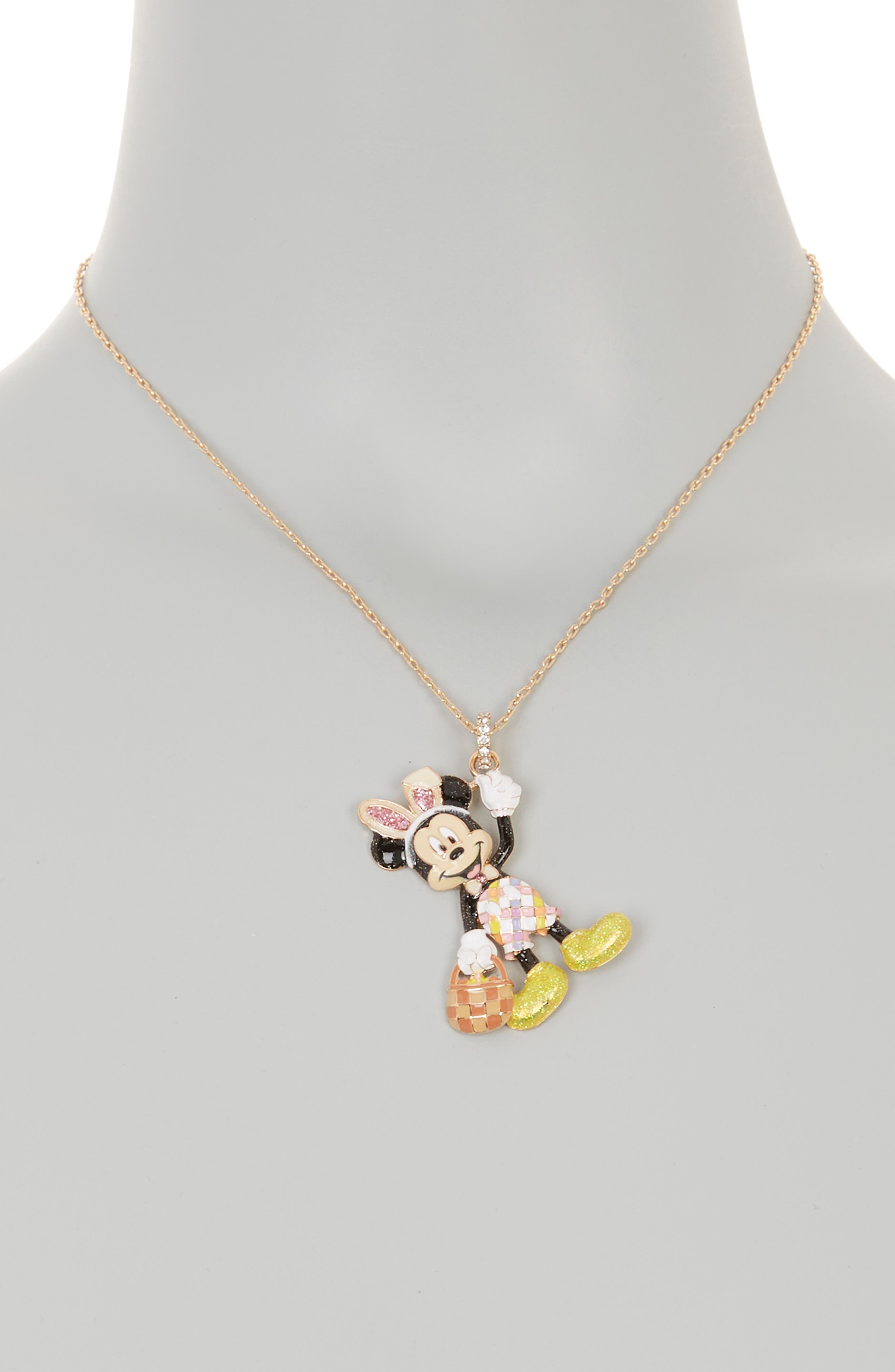 Mickey Mouse Crystal Easter Bunny Pendant Necklace (Women) | Nordstromrack