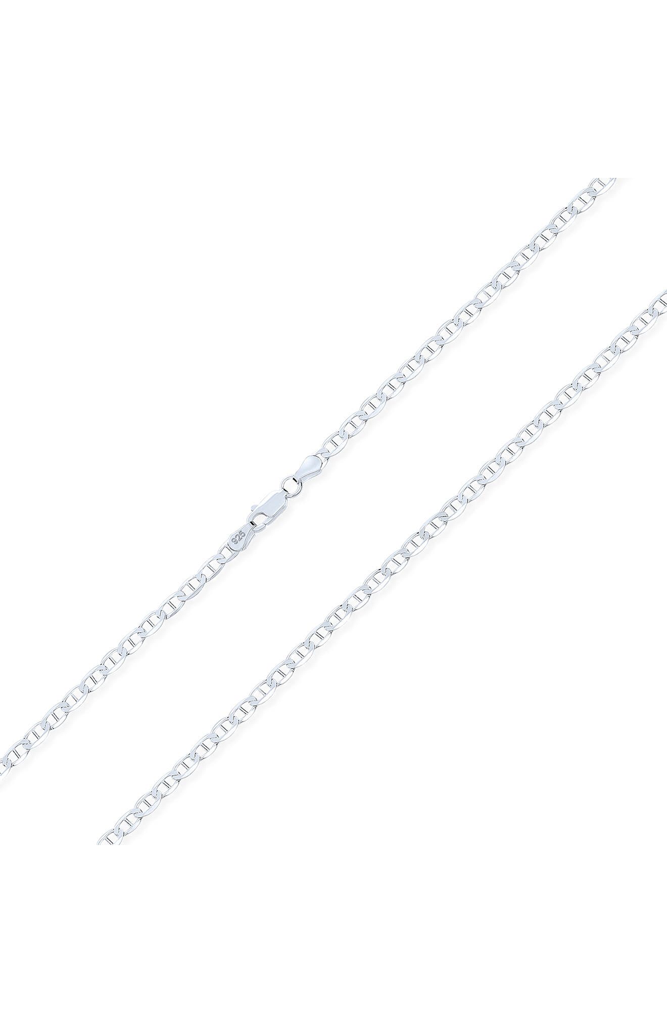BLING JEWELRY Sterling Silver Solid Mariner Anchor Link Necklace ...