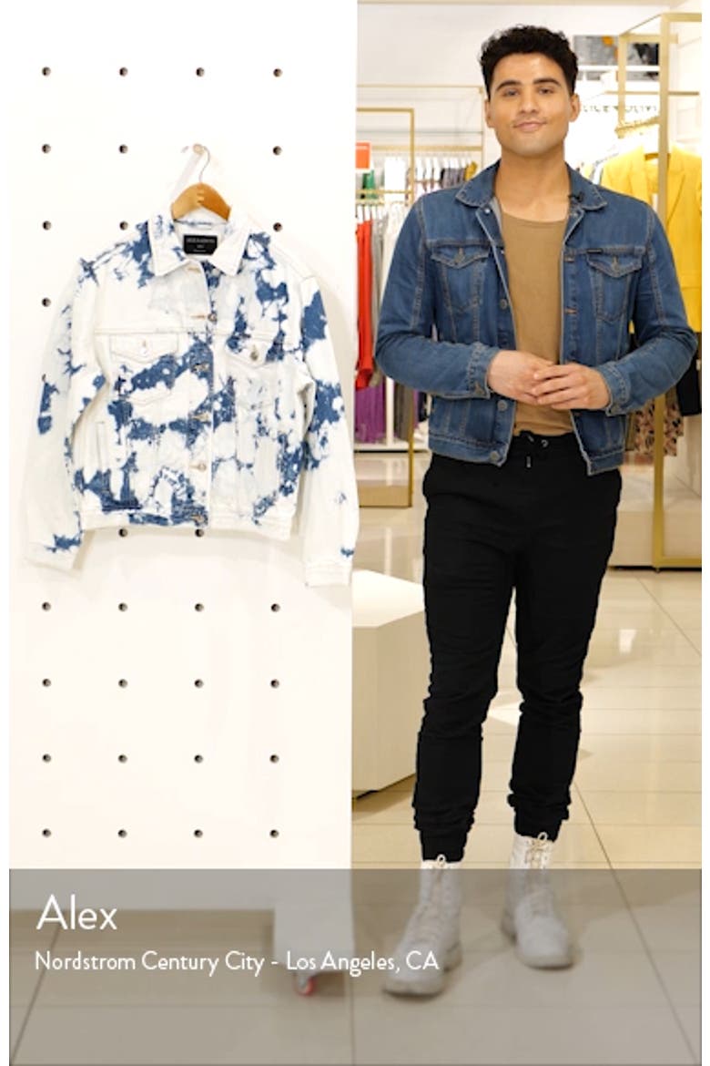 Sage Oversize Bleach Detail Cotton Denim Jacket (Women) | Nordstromrack