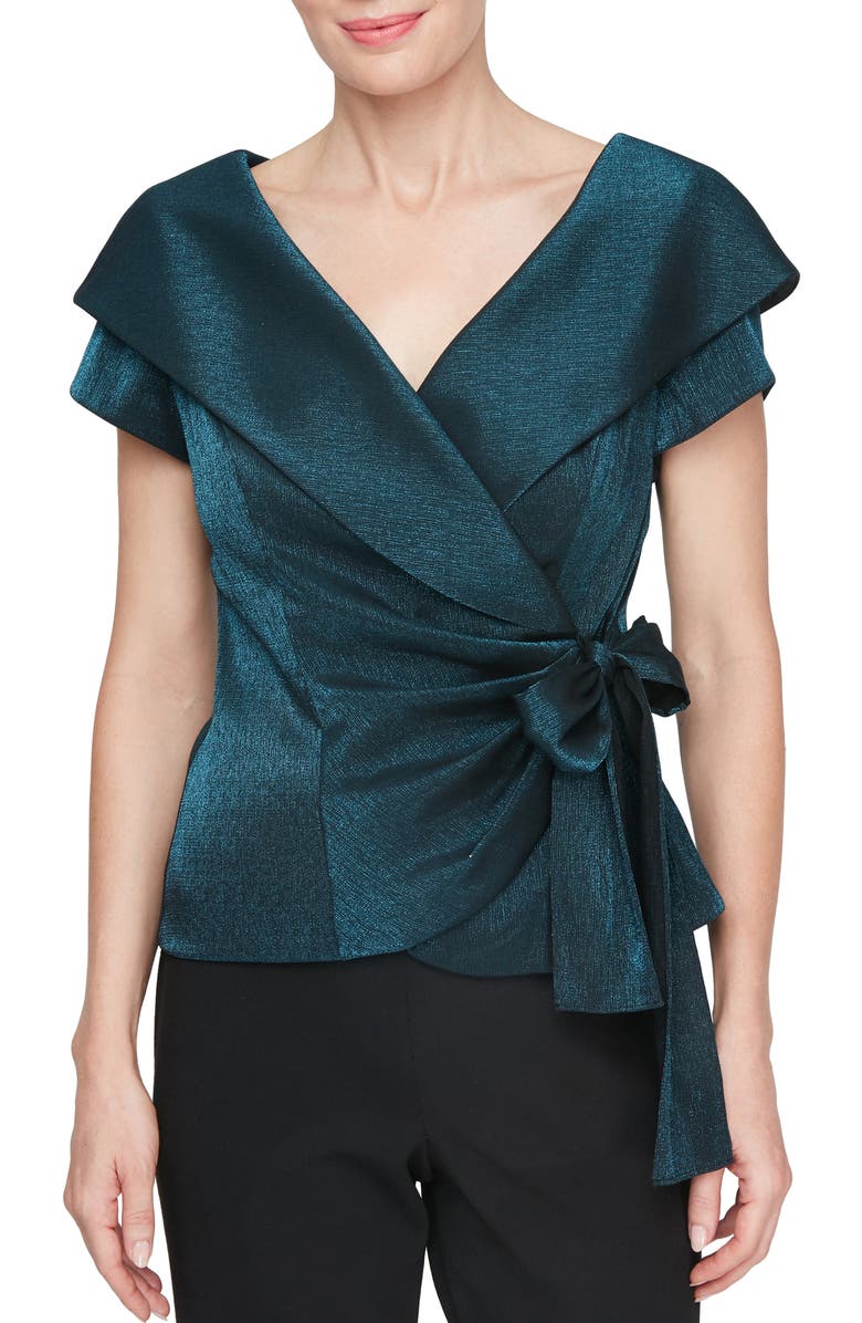 Alex Evenings Portrait Collar Wrap Top | Nordstromrack