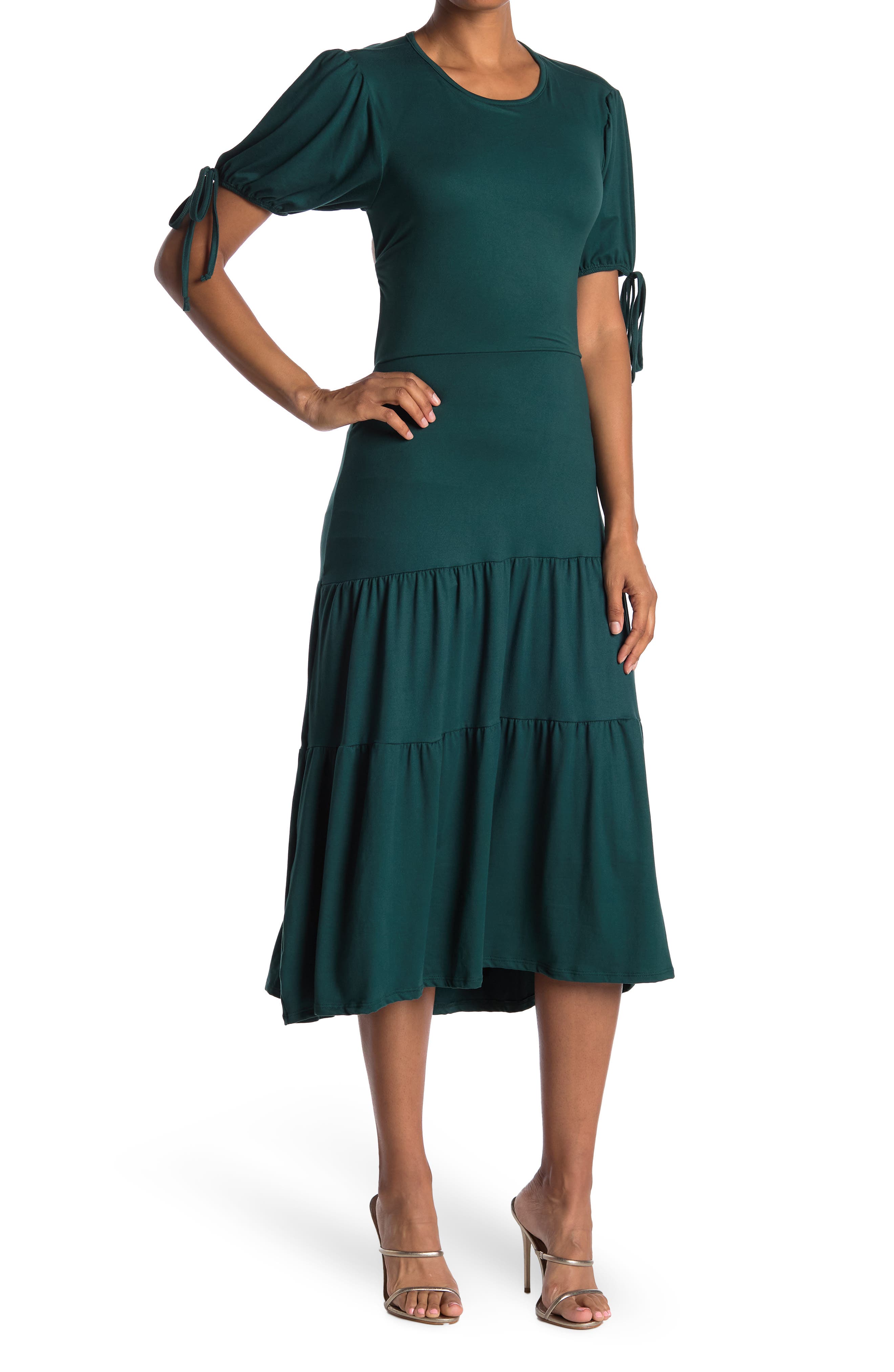 Velvet Torch Open Back Tiered Midi Dress | Nordstromrack