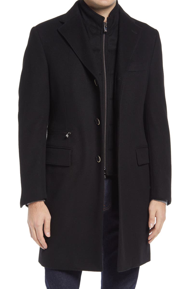Corneliani Solid Wool Topcoat with Bib Inset | Nordstromrack