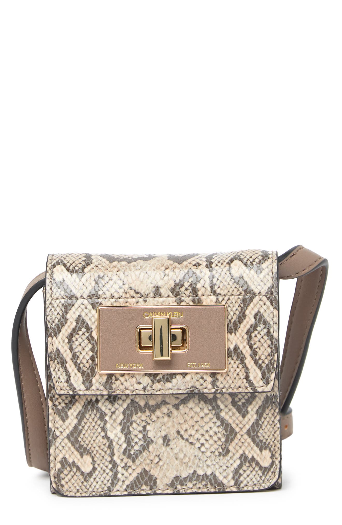 Calvin Klein Kiera Safari Snake Print Crossbody Bag | Nordstromrack