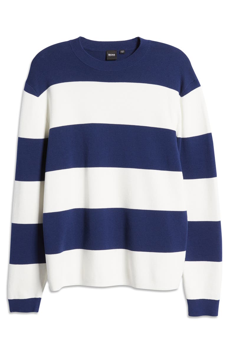 BOSS Nasato Stripe Crewneck Sweater | Nordstromrack