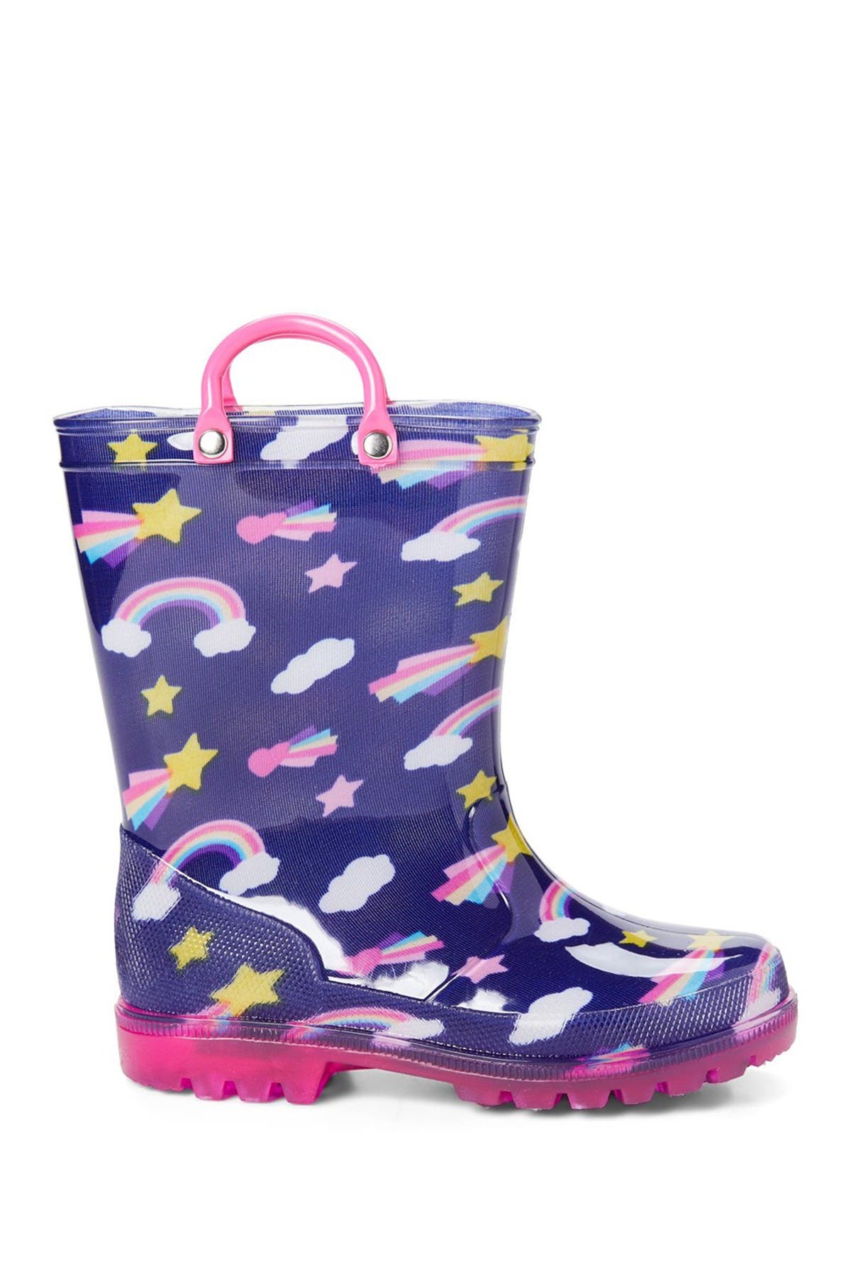 LILLY OF NEW YORK Navy Rainbow LED Light Up Rain Boot | Nordstromrack