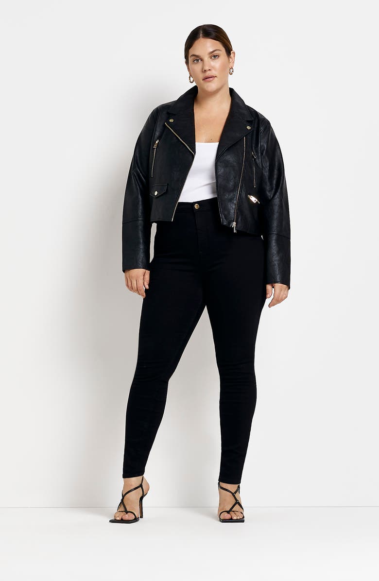 River Island Easy Fashion Faux Leather Biker Jacket | Nordstromrack