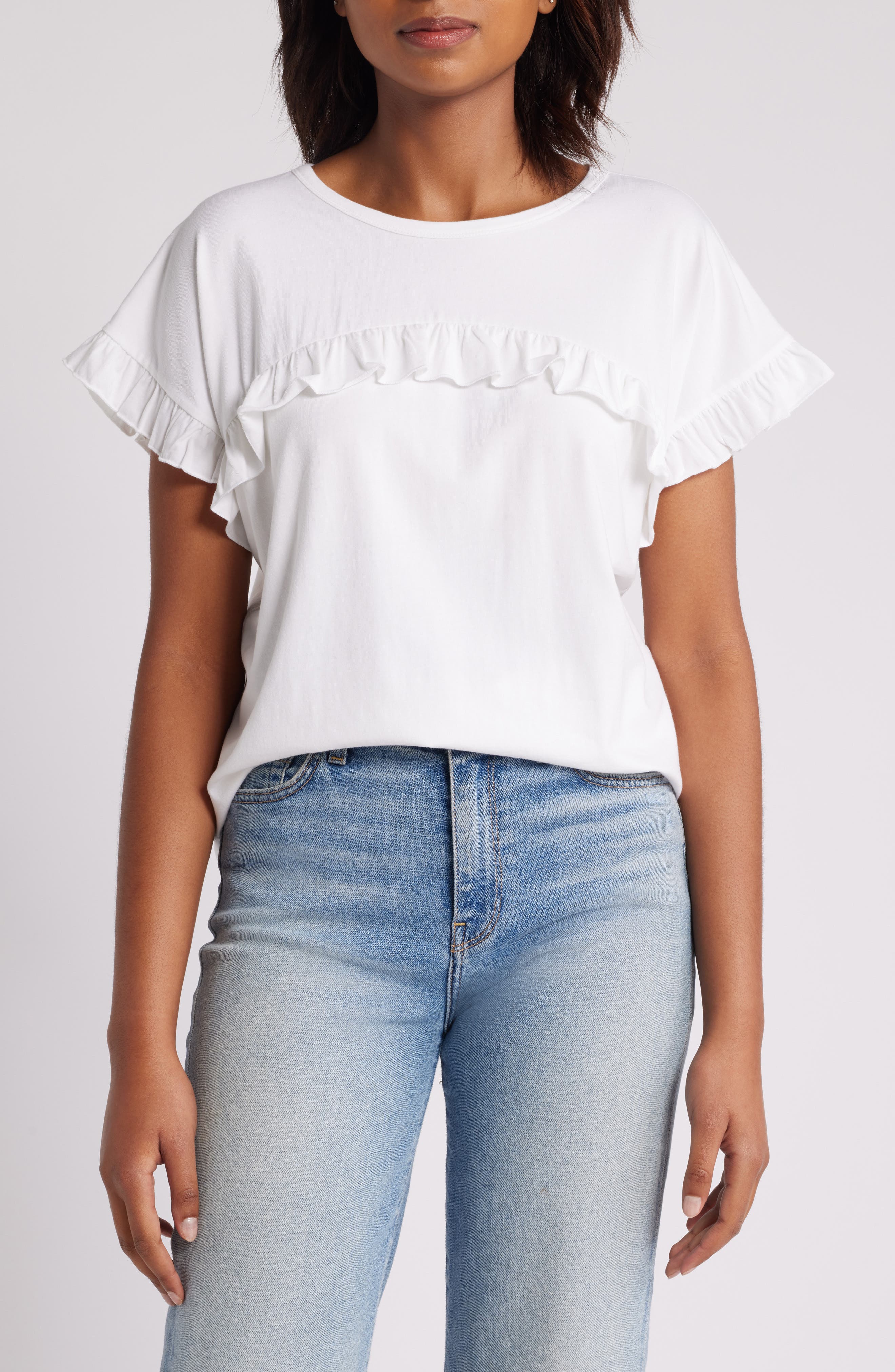 Caslon® Ruffle Trim Top | Nordstromrack