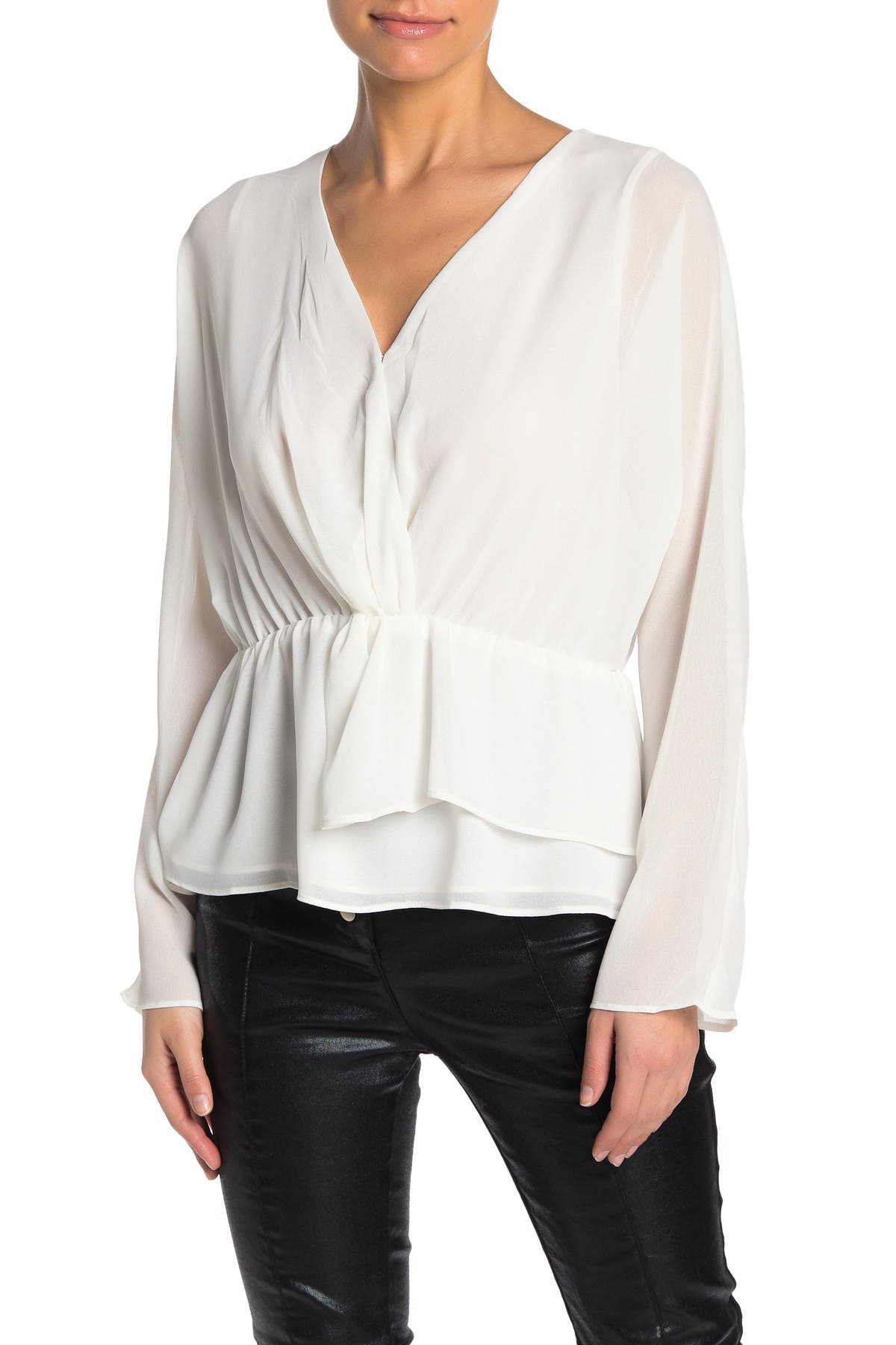 NAKED ZEBRA Dolman Sleeve Peplum Hem Blouse | Nordstromrack