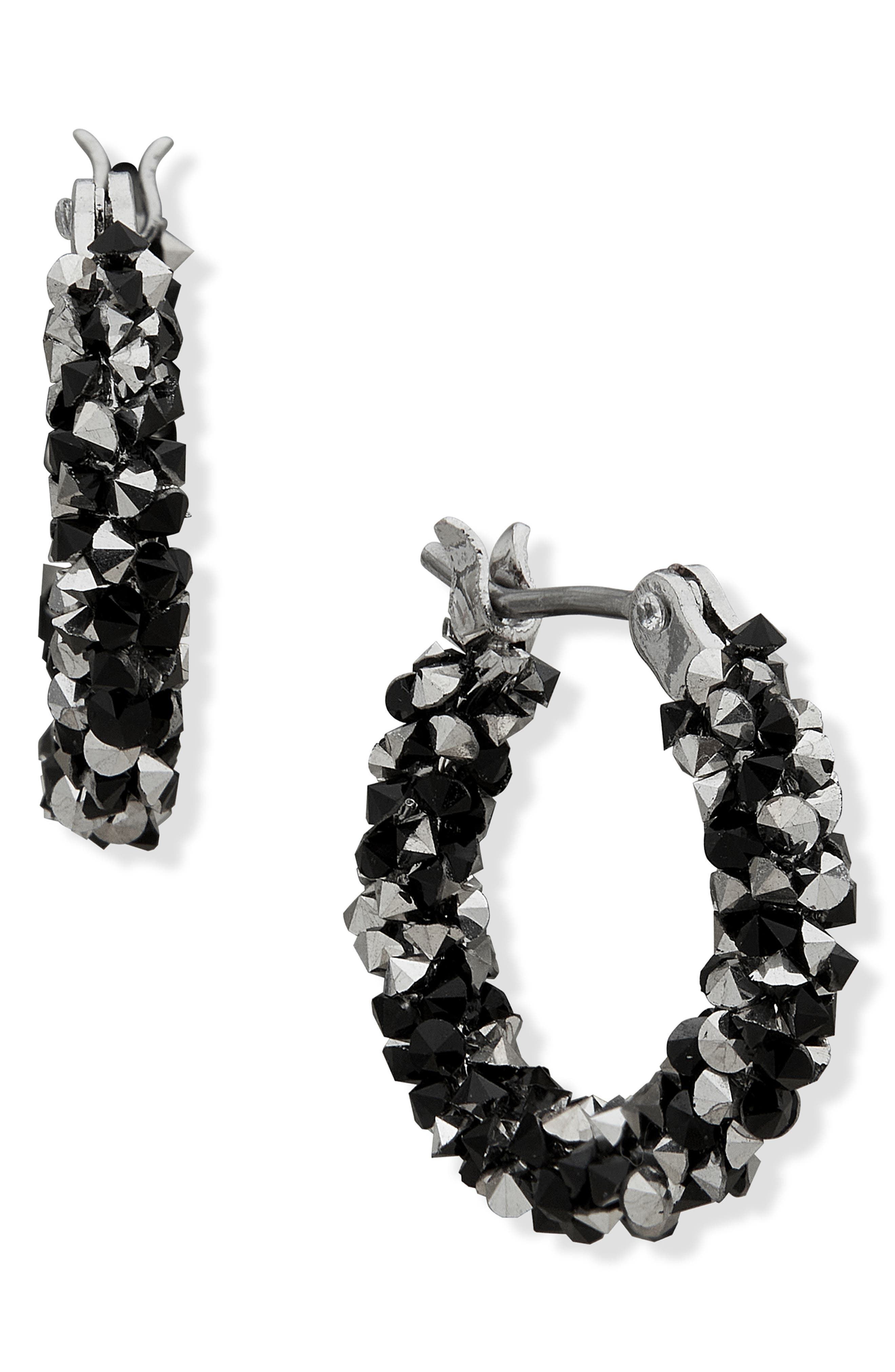 KARL LAGERFELD Crystal Stone Geodes Hoop Earrings | Nordstromrack
