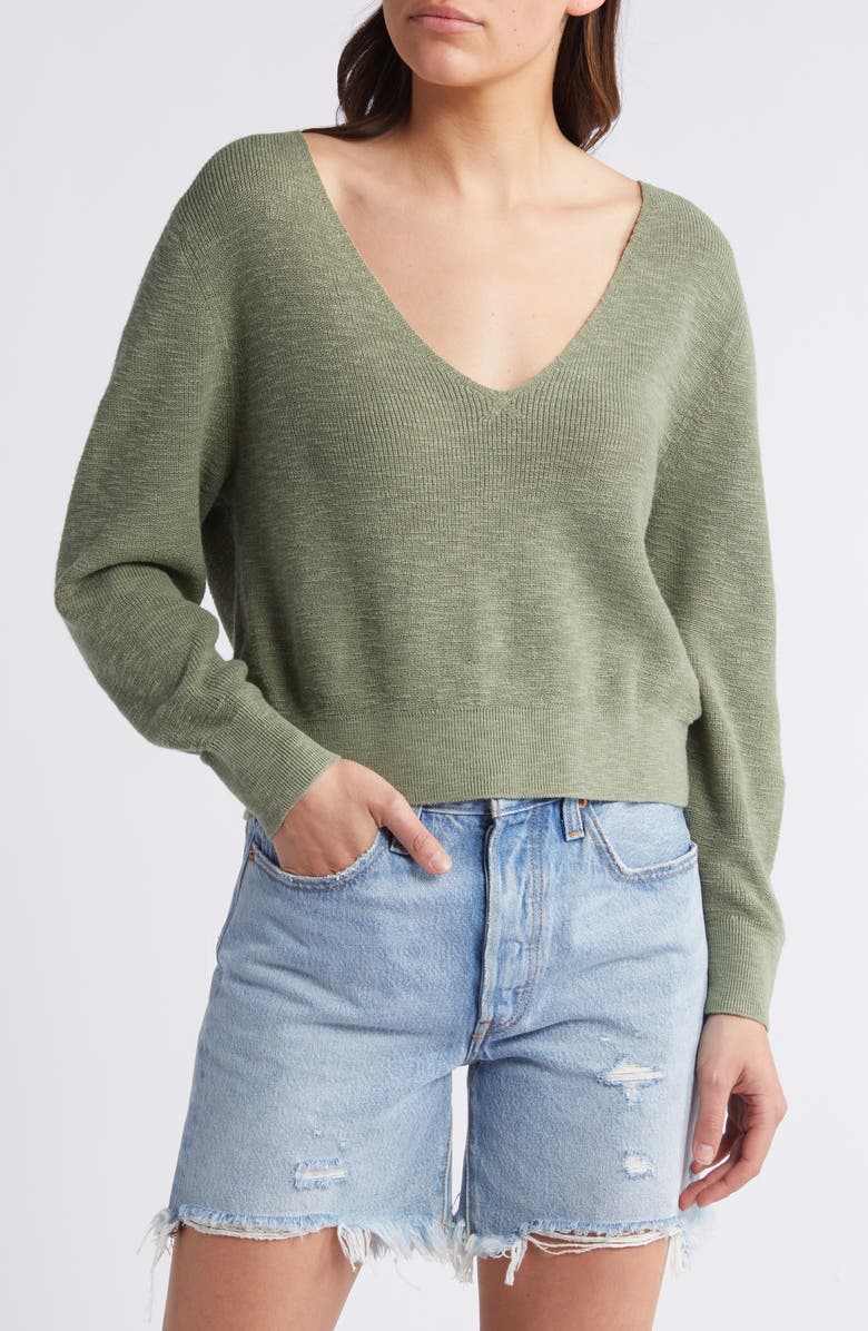 Treasure & Bond Shrunken Cotton & Linen Sweater | Nordstromrack