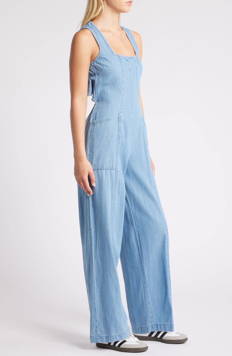 NASTY GAL Ruffle Cutout Chambray Jumpsuit | Nordstromrack