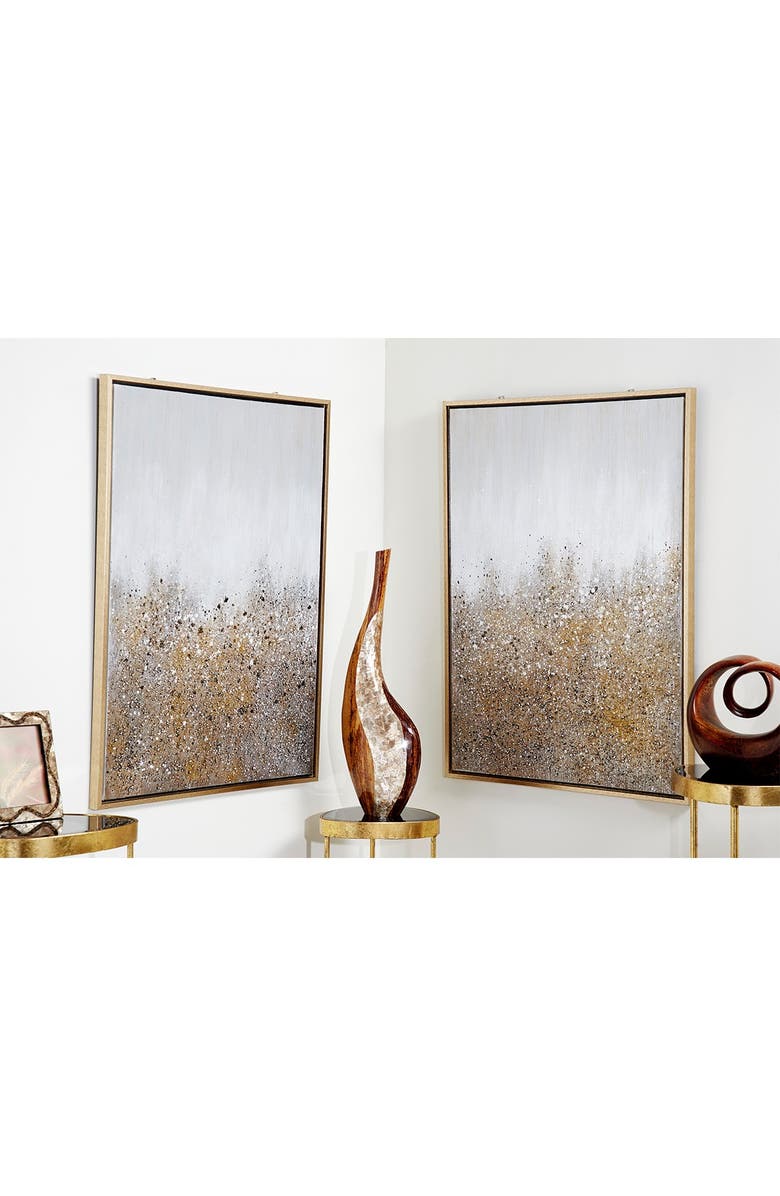COSMO BY COSMOPOLITAN Goldtone Canvas Glitter Flakes Geode Framed Wall ...