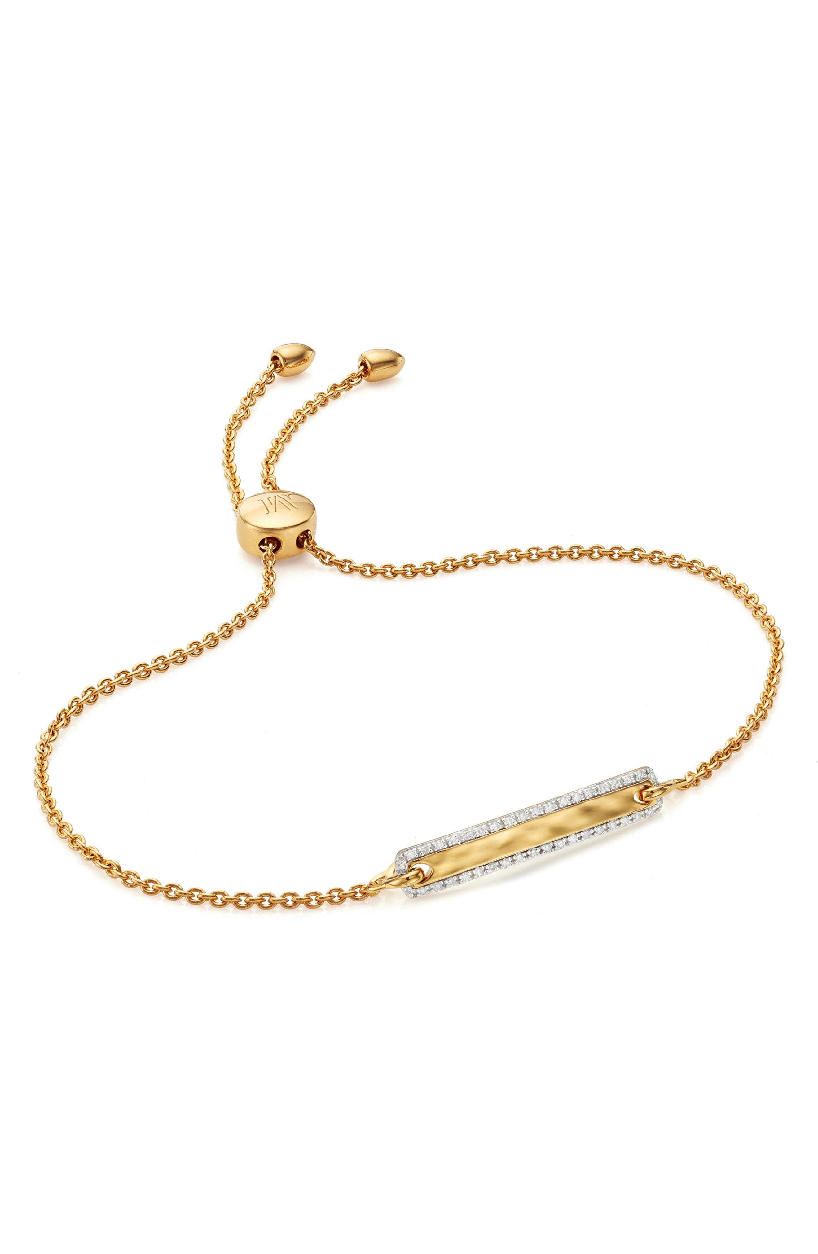 Monica Vinader Havana Bar Diamond Pavé Friendship Chain Bracelet ...
