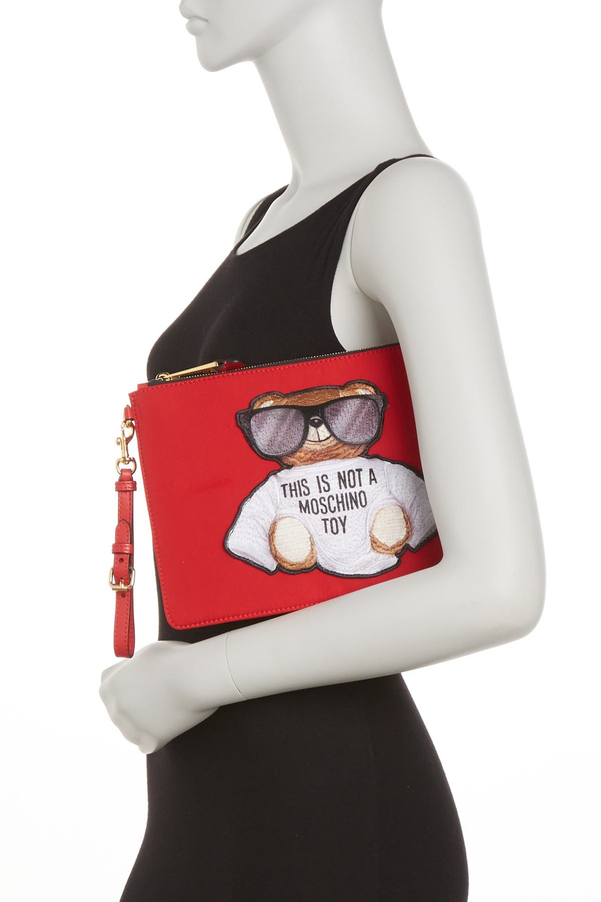 Moschino Teddy Bear Logo Wristlet Pouch | Nordstromrack