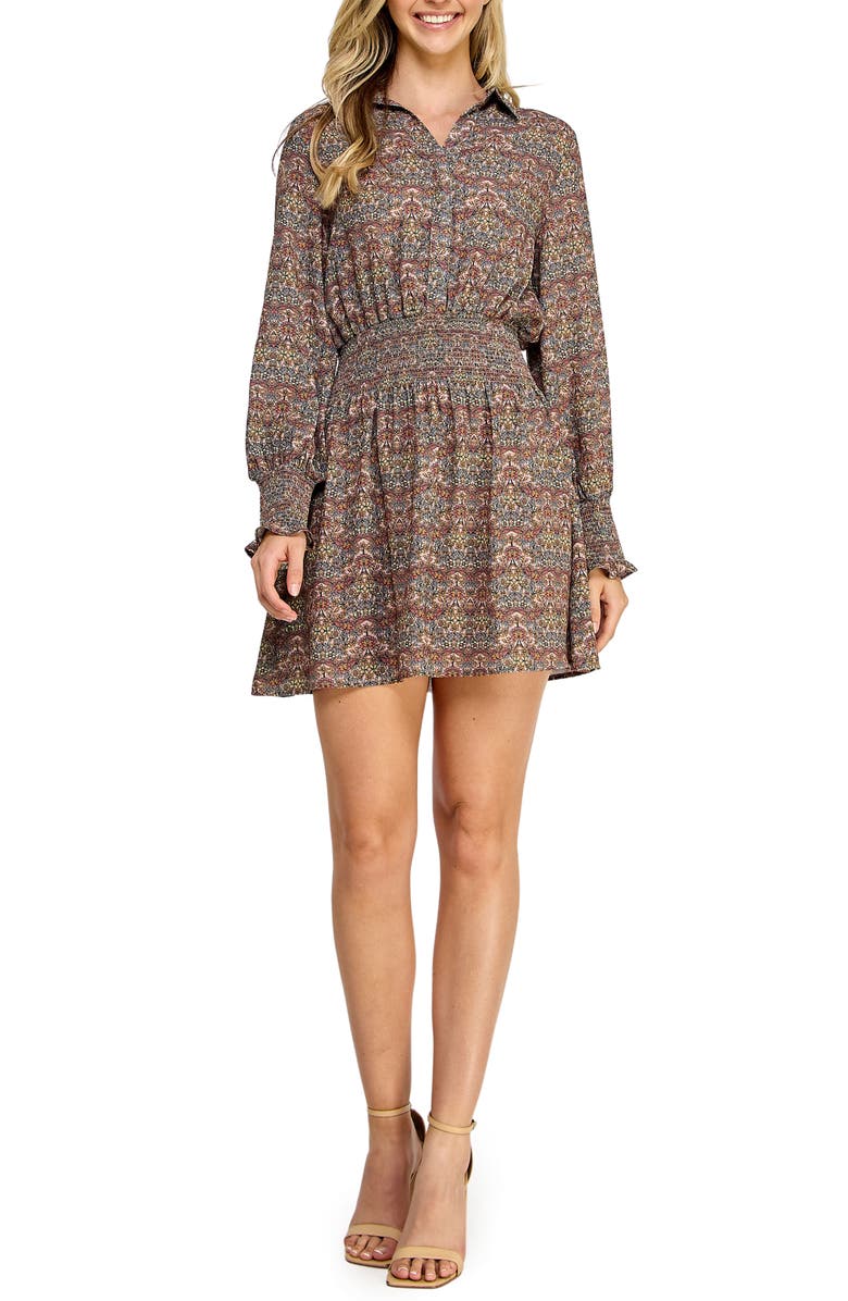 KOKO + MASON Long Sleeve Smocked Minidress | Nordstromrack