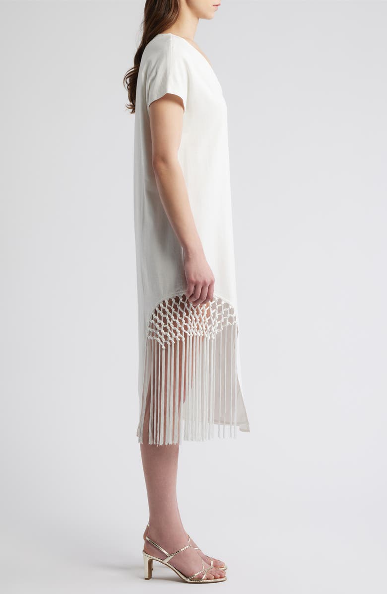 CIEBON Mikella Macramé Fringe Hem Midi Dress | Nordstromrack
