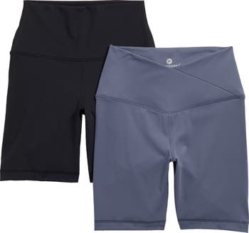 90 DEGREE BY REFLEX 2-Pack Lux Crossover High Waist 7-Inch Bike Shorts ...