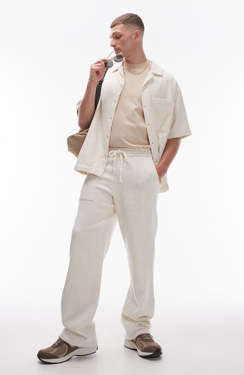 Topman Textured Wide Leg Pants | Nordstromrack