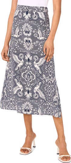Halogen® Challis A-Line Midi Skirt | Nordstromrack