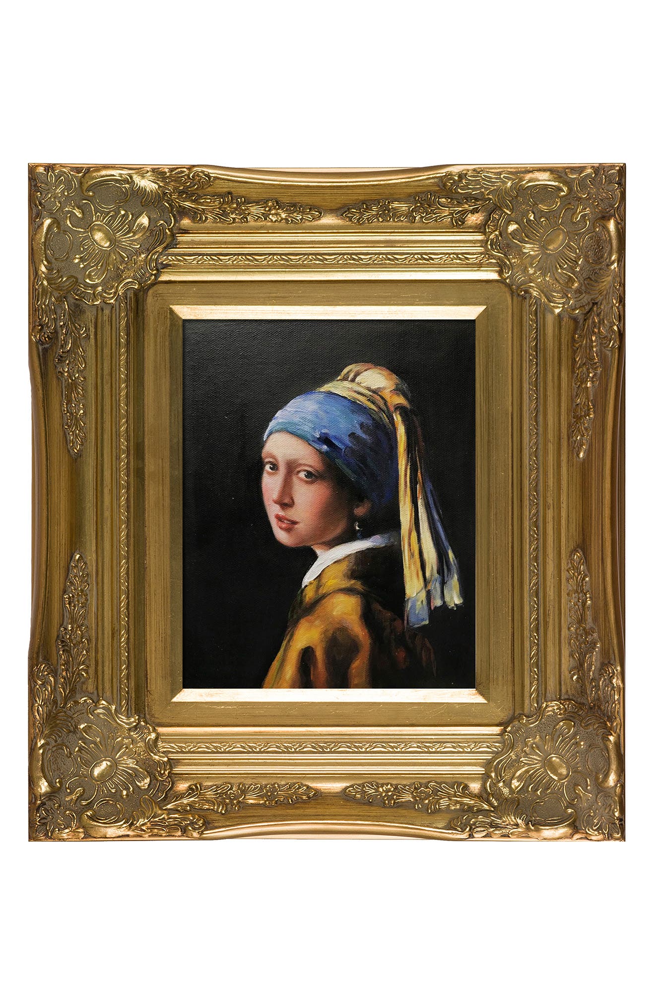 OVERSTOCK ART La Pastiche Girl with a Pearl Earring by Johannes Vermeer ...