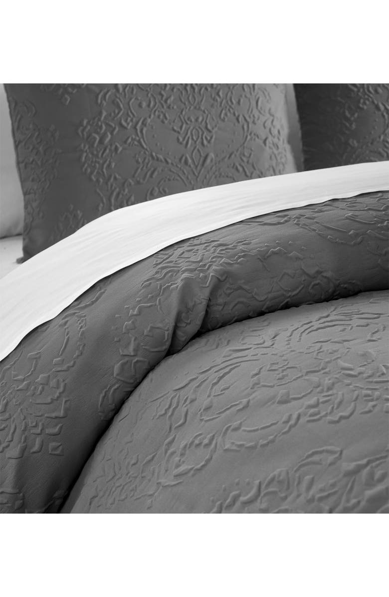 CHIC Magna Embossed Scroll Medallion Design Queen Comforter Set - Navy ...