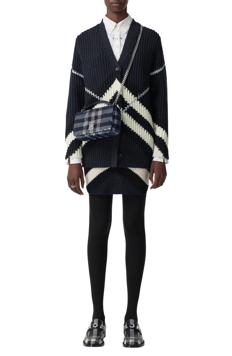 Burberry Kiri Kissing Check Cashmere Blend Rib Skirt | Nordstrom